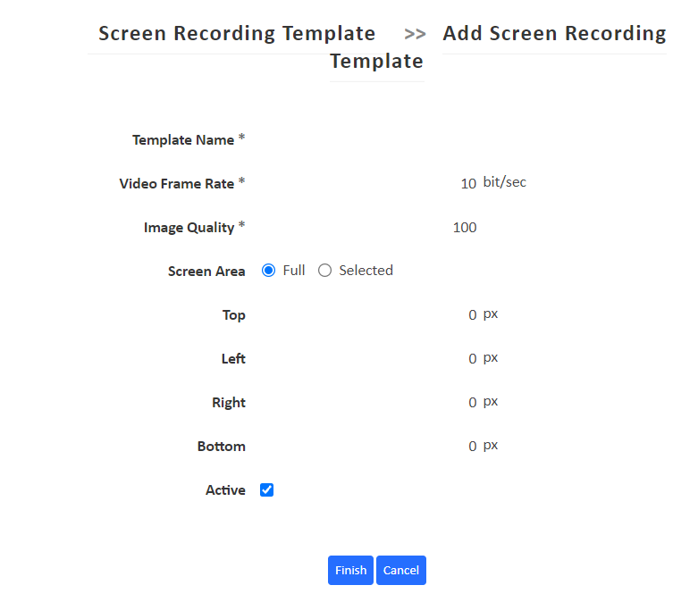 Add Screen Recording Template Page | Jodo Documentation Hub