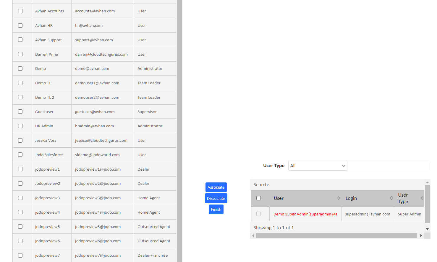 User Group Associate and Disassociate User | Jodo Documentation Hub