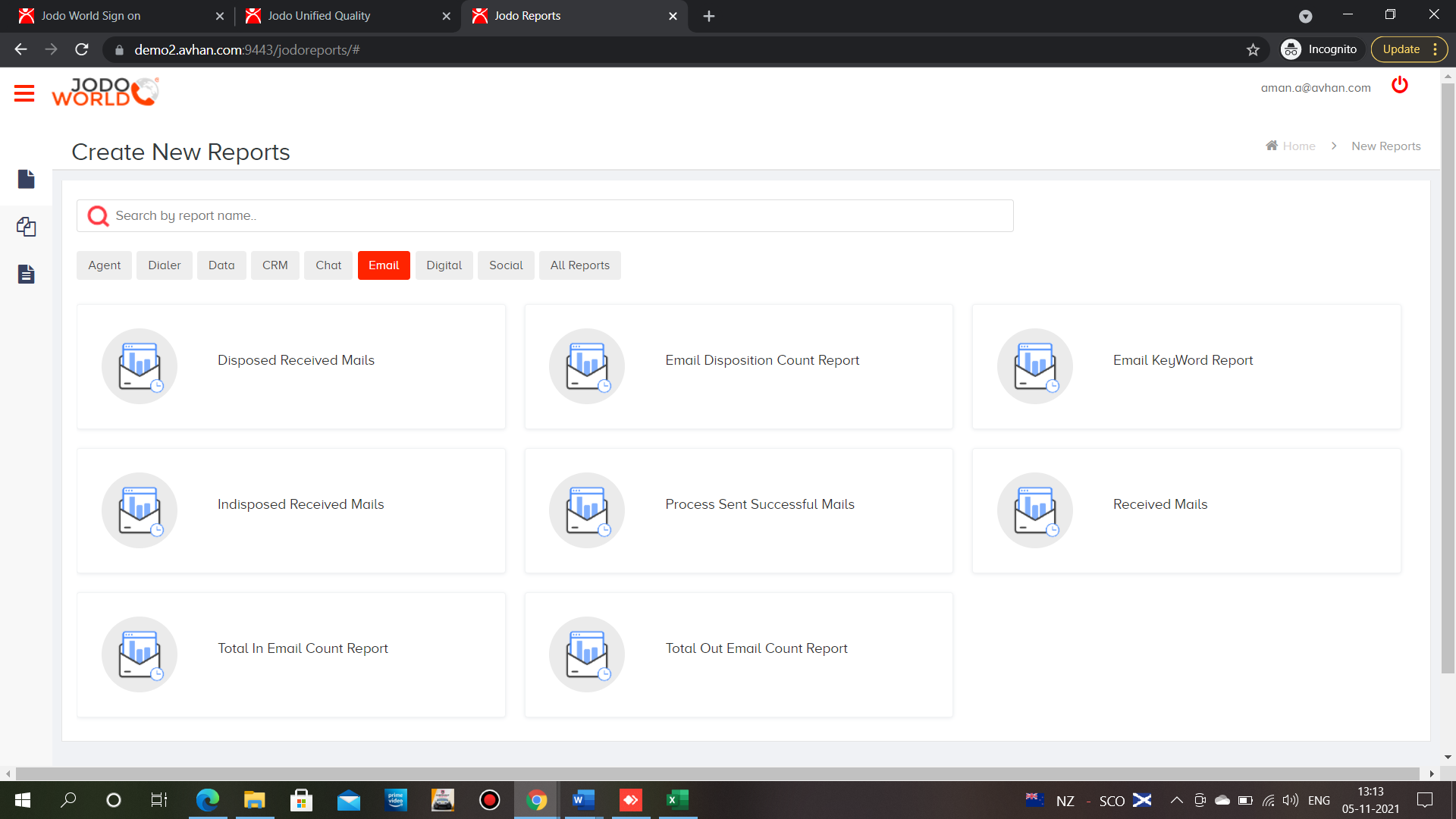 Email media / traffic reports | Jodo Documentation Hub