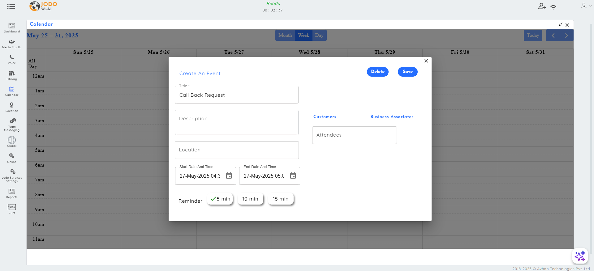 View call back request in the Calender | Jodo Documentation Hub