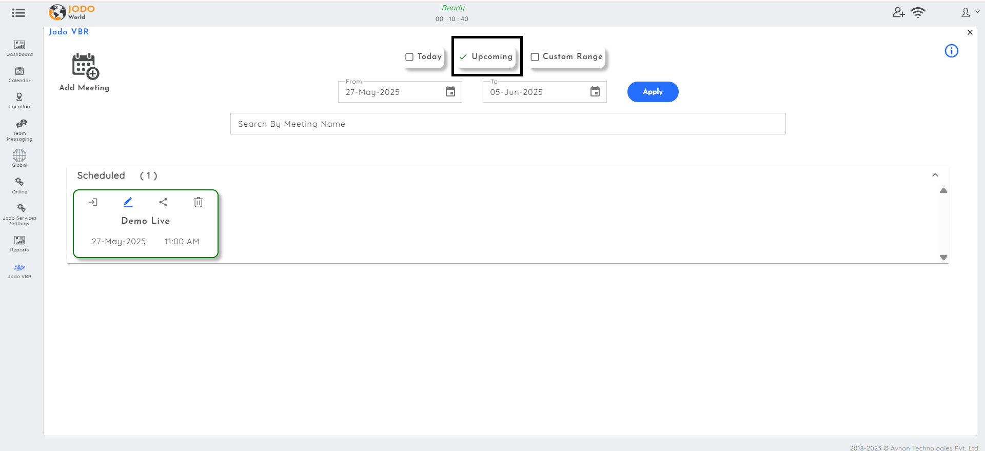 Upcoming Meetings | Jodo Documentation Hub