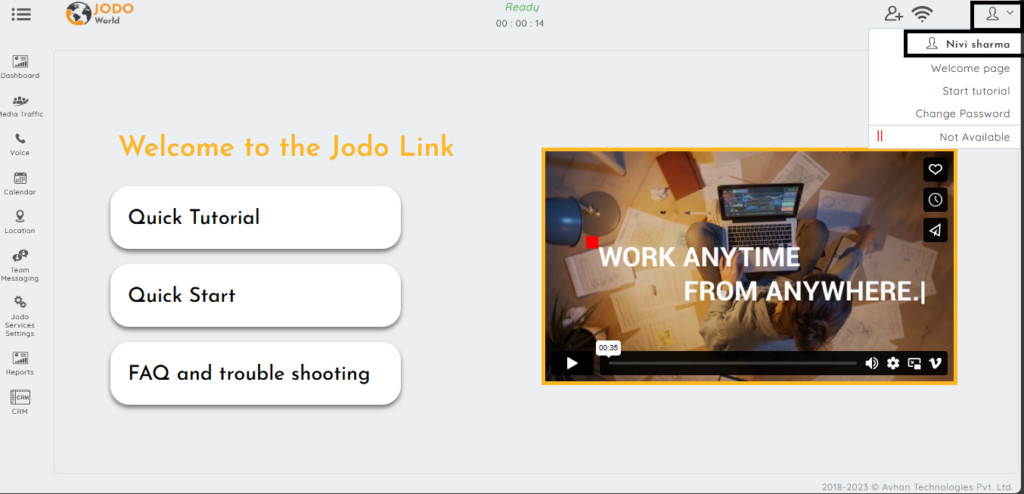 User profile | Jodo Documentation Hub